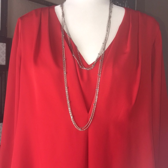 Elle | Tops | Elle Red Blouse Size Xl | Poshmark